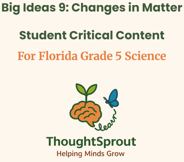 Big Idea 9: Changes in Matter Critical Content Student Guide (Florida ...